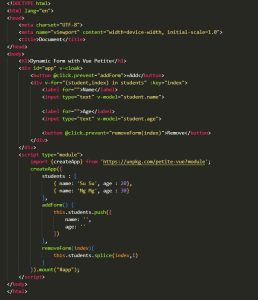 Create Dynamic Form with Vue Petite - Spiceworks Myanmar